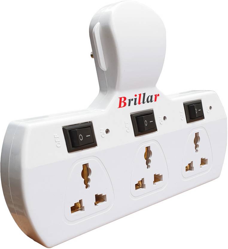 Brillar 3+3 Multiplug with Switch Indicator & Fuse Three Pin Plug ...