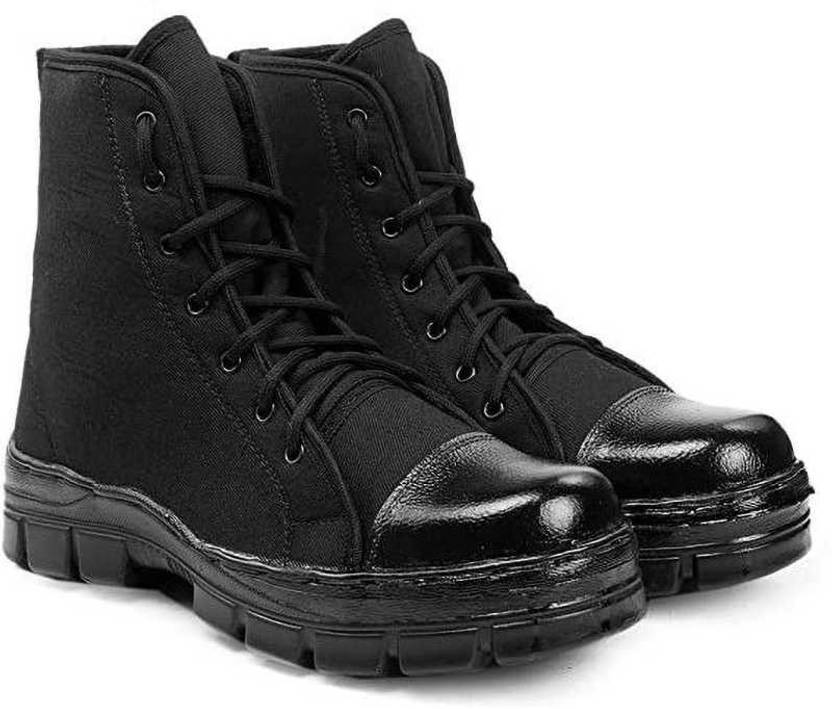 KnockBox Black Jungle Combat Army Police NCC Military Boots/Shoes Boots ...