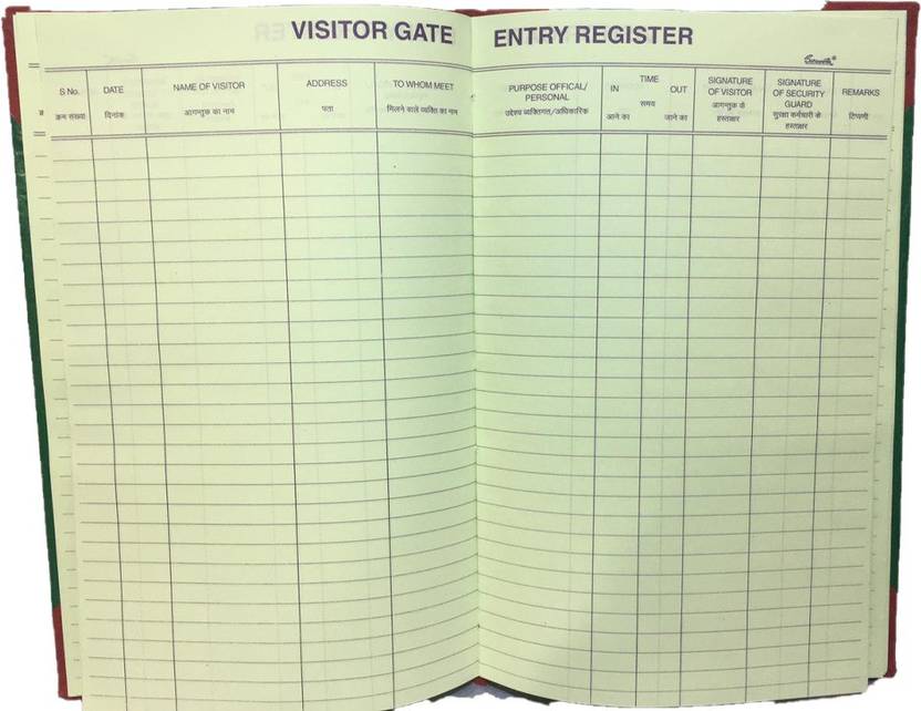SMKT Visitor GATE Entry Register, 34Cm × 20Cm, (250Page) 1-Part Visitor ...