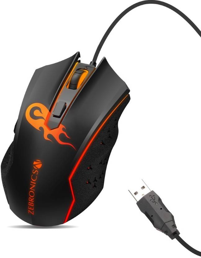 ZEBRONICS Zeb-Clash Wired Optical Gaming Mouse - ZEBRONICS : Flipkart.com