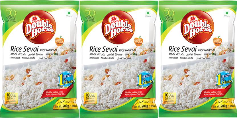 Double Horse Rice Sevai 200g x 3Pkt |Rice Noodles| Ready in 1 minute ...