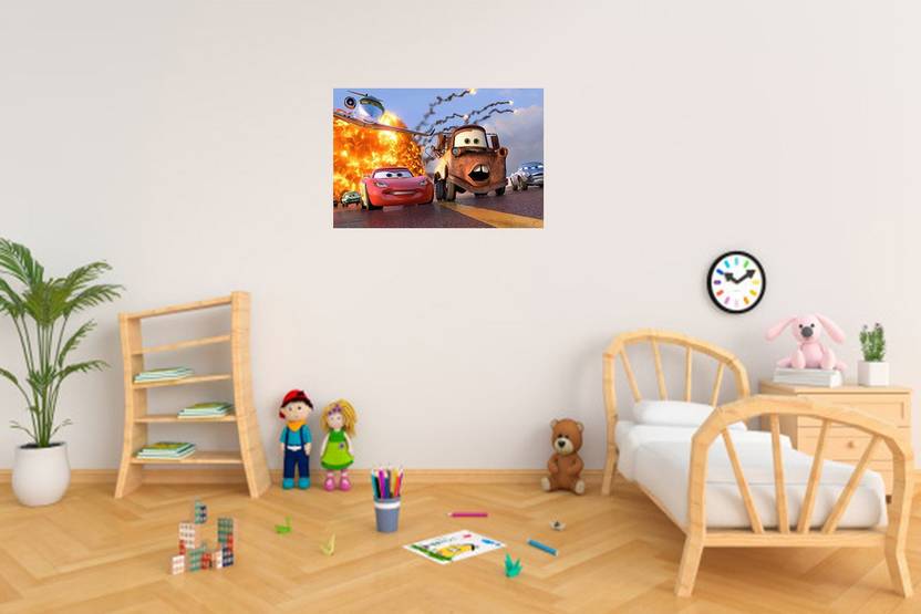 Car Cartoon Sticker Poster|Self Stick Wall Poster|Room Decor|Attractive ...