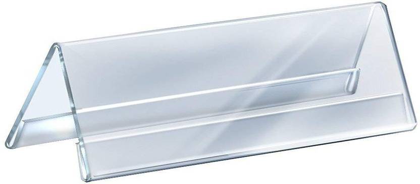 STASTORE Glass Acrylic V Shaped 2 Sided Display Stand Name Plate ...