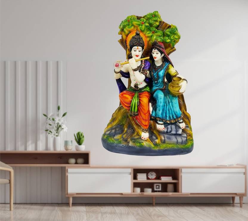 Approach home Decor 87 cm Colourful-Radha-Krishna-with-Bansuri-sticker ...