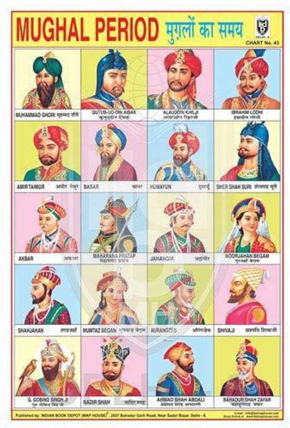 HISTORICAL MUGHAL PERIOD CHART [Wall Chart] INDIAN BOOK DEPOT (MAP ...