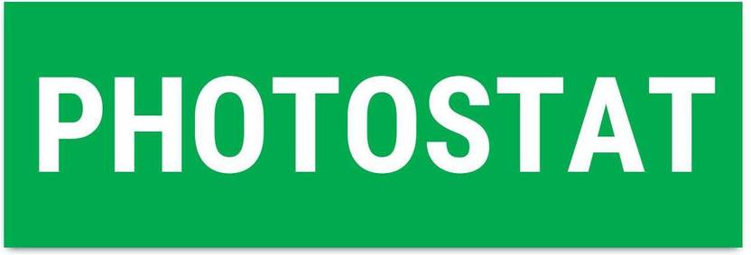 Mindcraftz Photostat Sign Board Green Color Sticker | Pack of 3 |12 x 4 ...