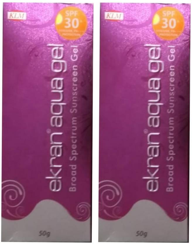 KLM LABORATORIES Ekran Aqua sunscreen gel ( Pack of 2 ) - SPF 30+ PA ...