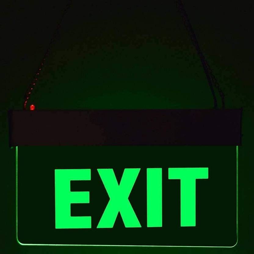 MME EXIT Glow Sign Double Sided Transparent Board with LED for ...