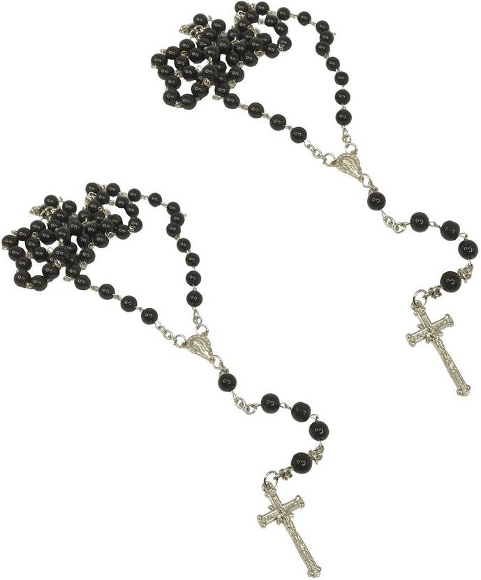 Airtick Set Of 2 Black 6mm Stone Rosary Holy Christ Jesus Cross Isa ...
