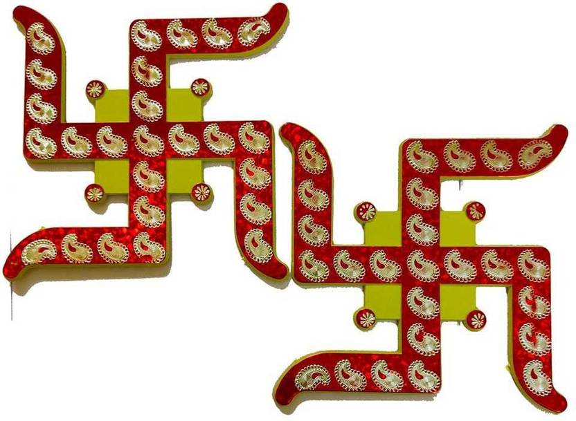 Dms Retail 10 cm Swastik Sticker for Home Decoration Floor Wall Diwali ...