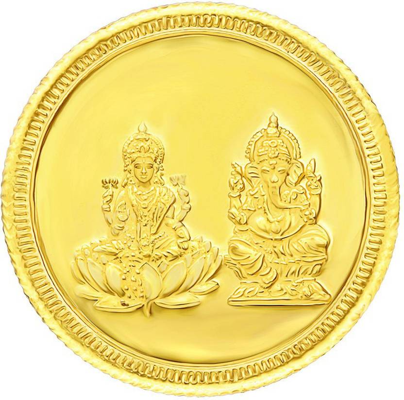 Bhima Jewellers 1 g Goddess Lakshmi & Lord Ganesha Gold Coin 22 (916.7 ...