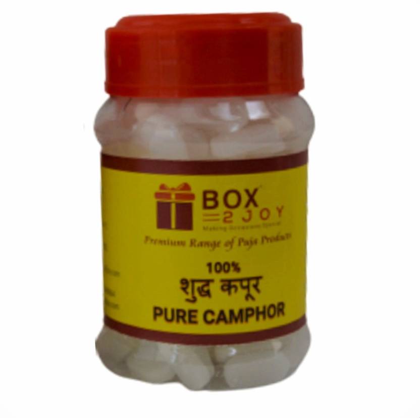 Box2joy Pure Camphor Tablets (Karpoor) - Camphor Tablet Jar - 100 gm ...
