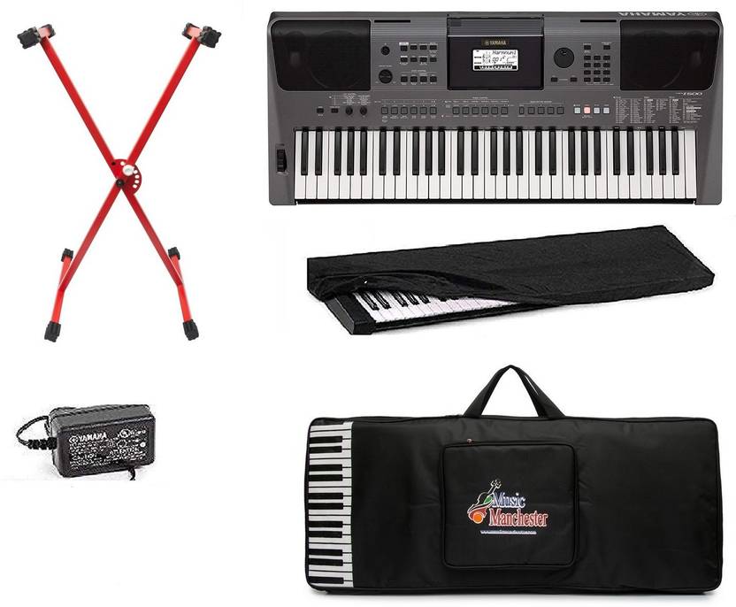 YAMAHA 500 PSR-I500, 61 Keys keyboard with free adapter, black carry ...