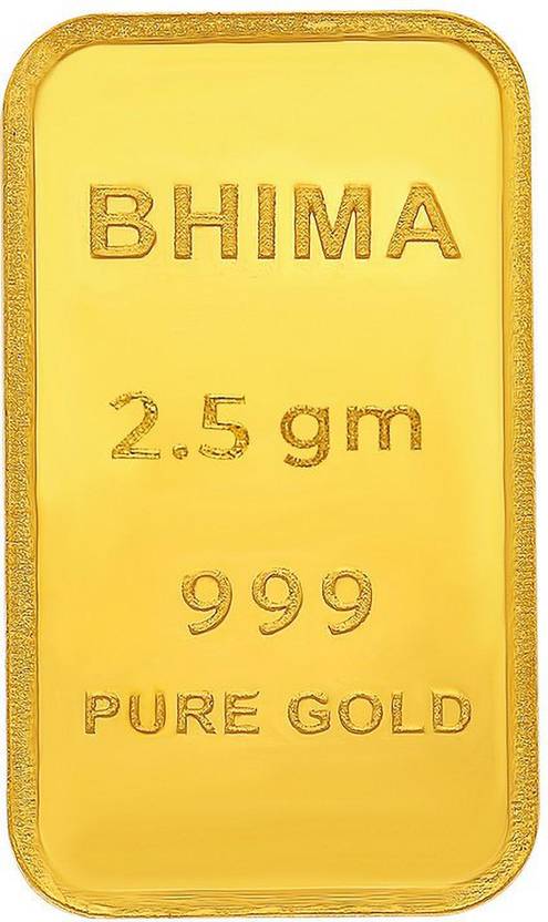 Bhima Jewellers 24K 2.5 g Yellow Gold Bar 24 (999) K 2.5 g Gold Bar ...