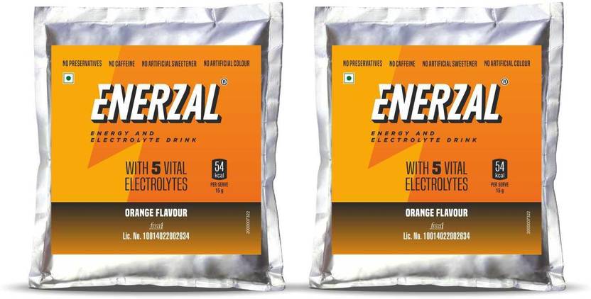 Enerzal Energy Drink Powder, Orange, 1 kg (Pack of 2) Energy Drink ...