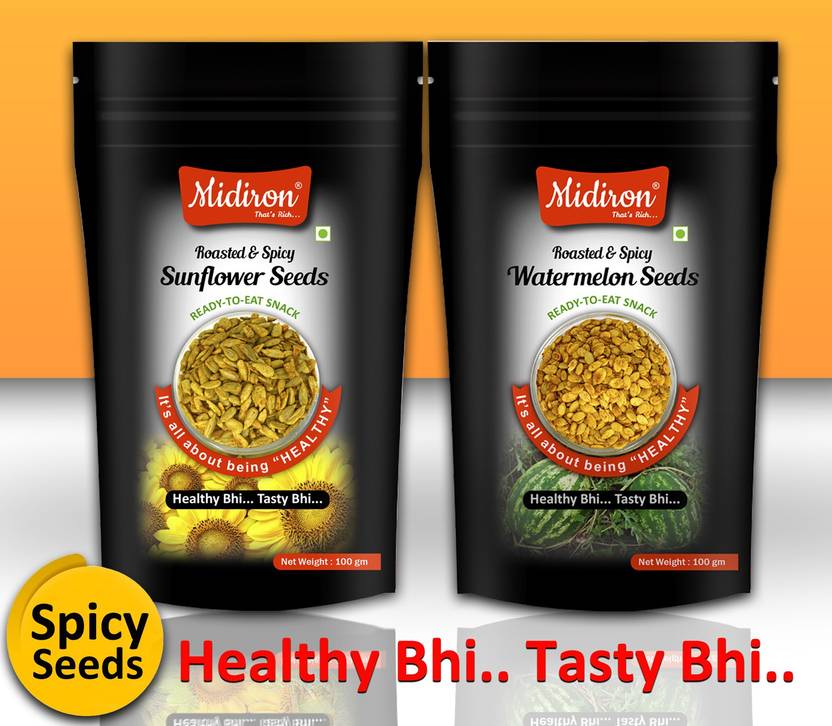 Midiron Roasted Spicy Seed Combo Pack, Watermelon Seed, Sunflower seed ...