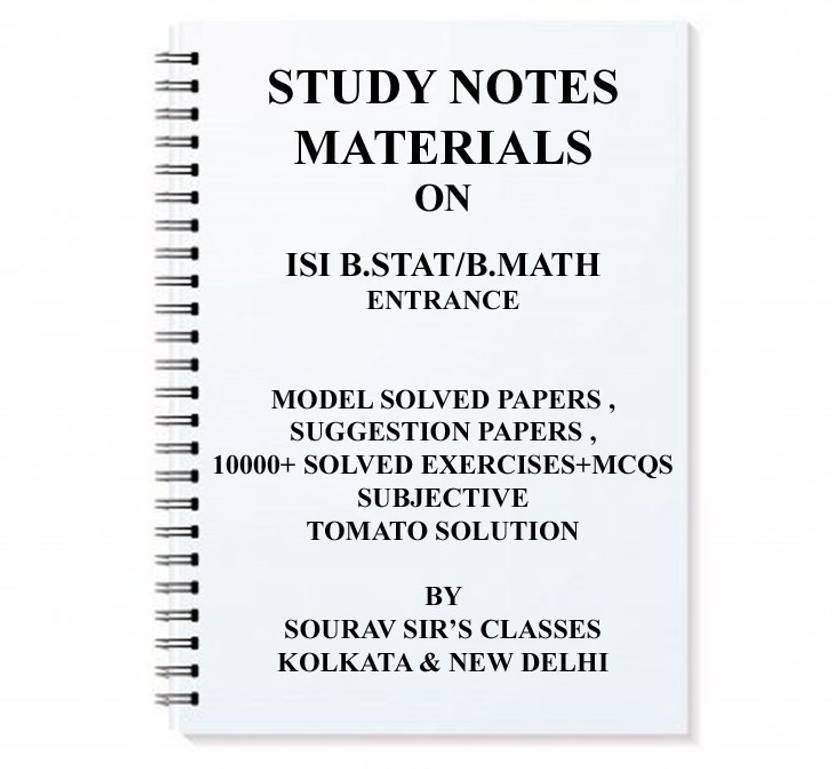 Study Material For Isi B Stat / B Math Entrance + Model Papers + Tomato ...