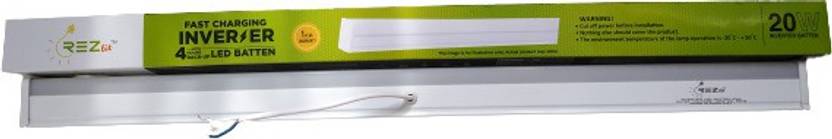 rezlit 20W 2 Feet Inverter Rechargeable LED Tubelight/batten with 4400 ...
