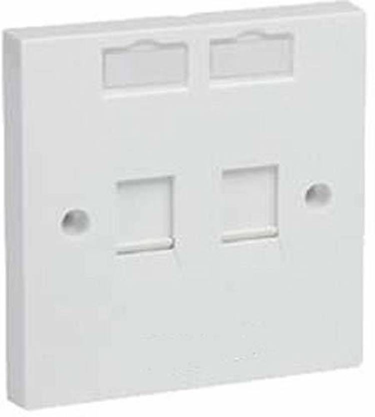 Mak World RJ45 CAT5 /CAT6 Double Socket Face Plate for Network Wall ...