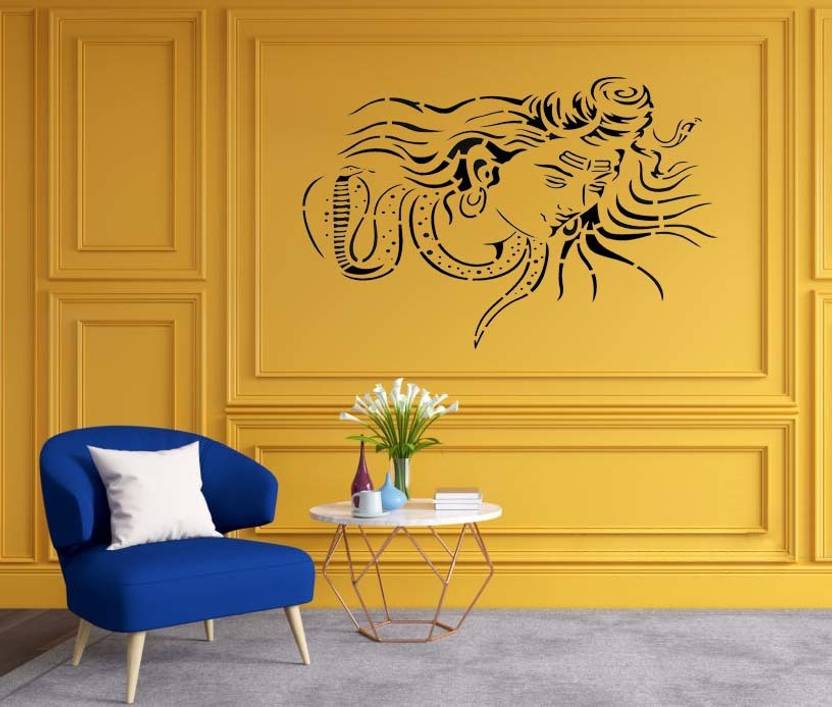Wall decoration 40551 Lord Shiva Pattern Stencil Price in India - Buy ...