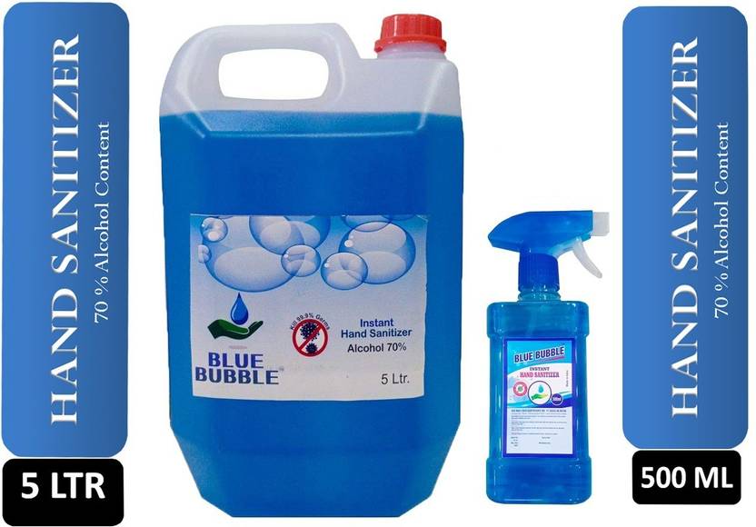 Blue Bubble Instant - Alcohol 70% - Kill Germs 99.9% - 5 Ltr +500 ML ...