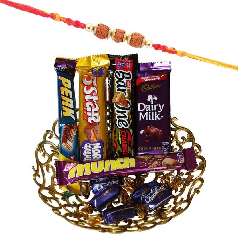 Cadbury Dairy Milk Basket Hamper With Rakhi Gift For Brother | Premium ...