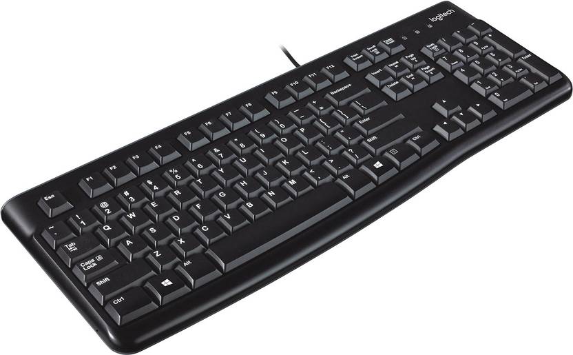Logitech K120 / Full-Size, Spill-Resistant, Curved Space Bar Wired USB ...