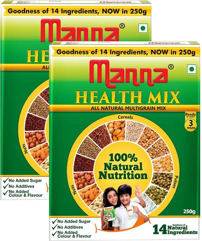 Manna Health Mix - Kids Nutrition Drink with Millets & Multigrain|Zero ...
