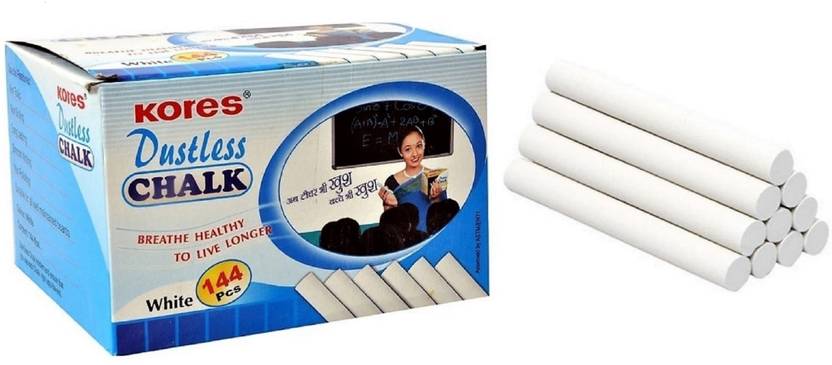 KORES WHITE Dustless Chalk, 144 pcs Board Chalk Price in India - Buy ...