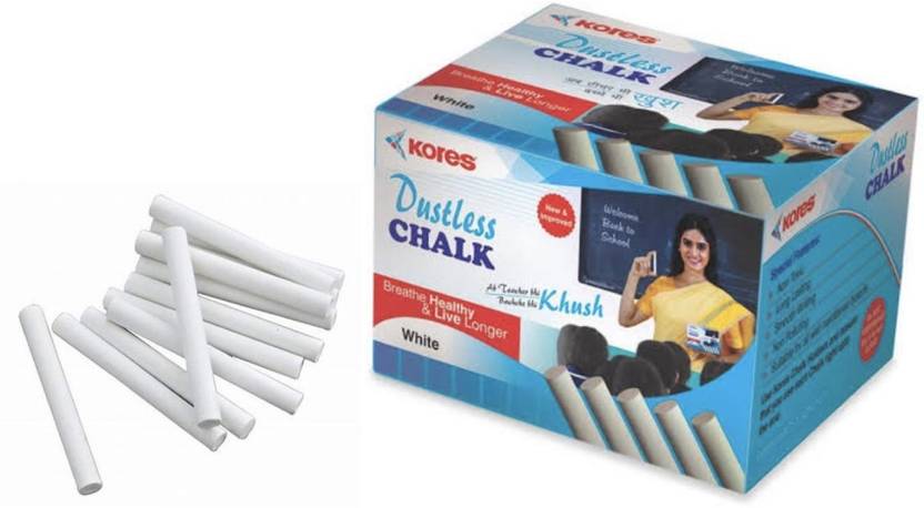 KORES WHITE Dustless Chalk, 50 pcs Board Chalk Price in India - Buy ...