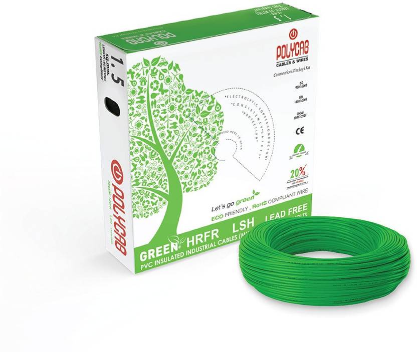 Polycab PVC 0 sq/mm Green 90 m Wire Price in India - Buy Polycab PVC 0 ...