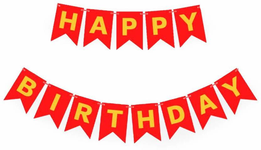 KIAKIDS Happy Birthday Banner _Pack of 1 (Red Banner Price in India ...