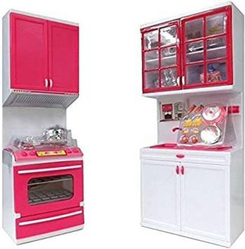 Childhood 3 Compartment Kitchen Set Kitchen Set for Girls, Kitchen Set ...