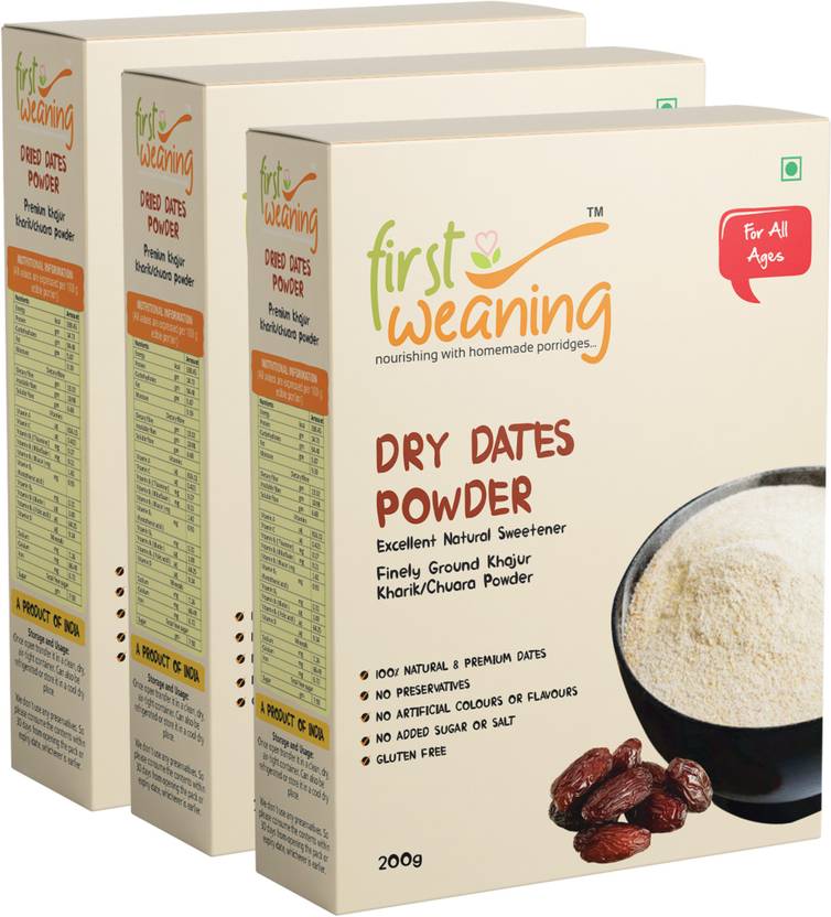 First Weaning Dry Dates Powder, Pack of 3, Natural Sweetener for all ...