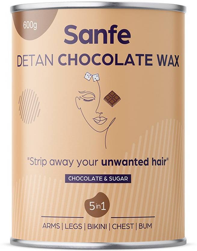 Sanfe Detan Chocolate Wax for Smooth Hair Removal - 600gm with ...