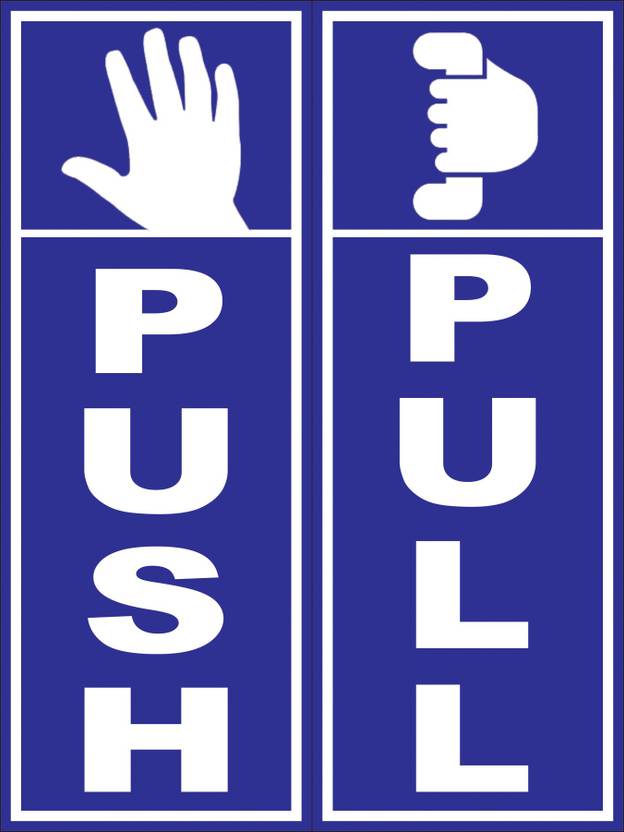 Pull & Push 15.24 cm Push Pull Stickers - Pack of 10 ( Push -5 Pcs ...