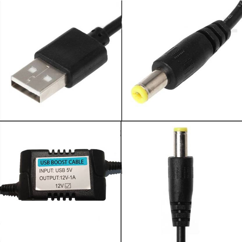 Brightvine Power Cord 1 A 1 m USB to DC Power Cable 5V to 12V USB Cable with DC Jack 5.5 x 2.5mm ...