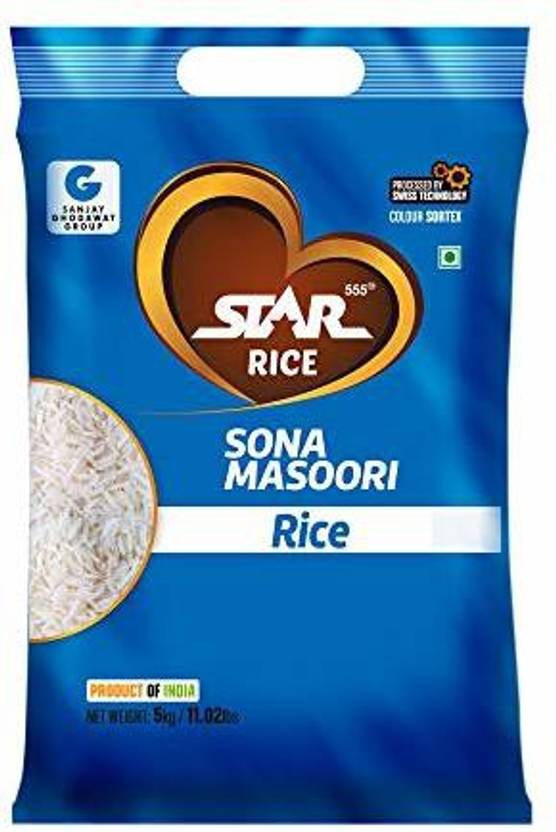 STAR 555 Star Sona Masoori Rice-Green- 5 KG Pack Boiled Rice (Full ...