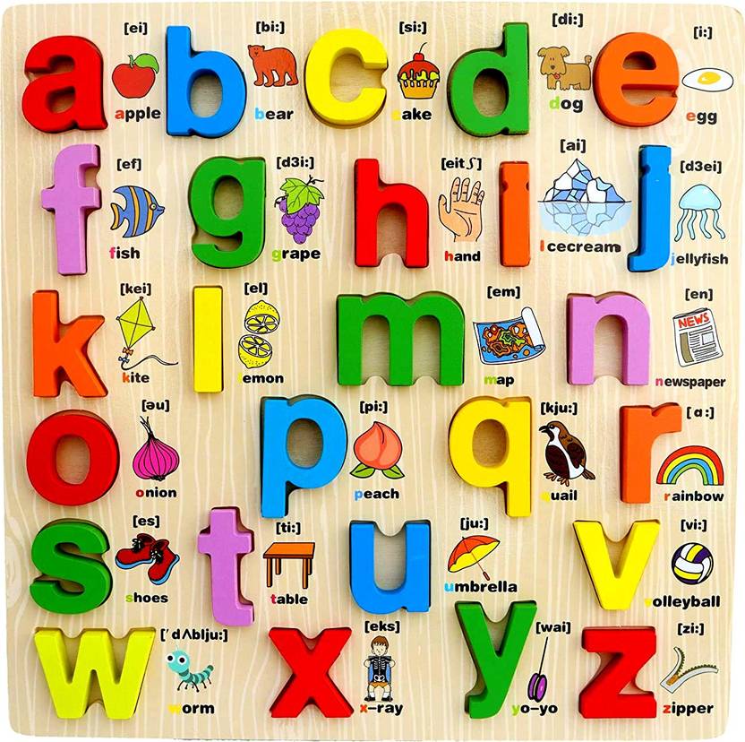 ZAmaizoom Wooden Picture Alphabet abc Puzzle for Kids Ages 3 - 5, Early ...
