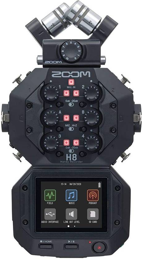 ZOOM H8 8-Input / 12-Track Portable Handy Recorder 12 Tracks Digital ...