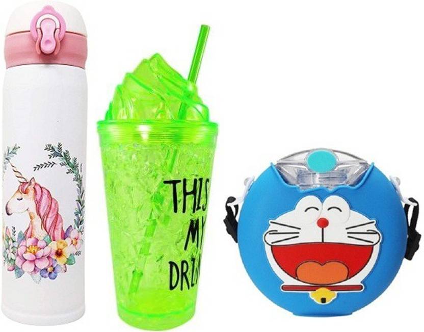 UNIBOX Cool ice cream Sipper With Doremon Bottle & Unicorn Bottle ...