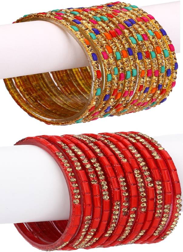 1st Time Glass Enamel Bangle Set Price in India - Buy 1st Time Glass ...