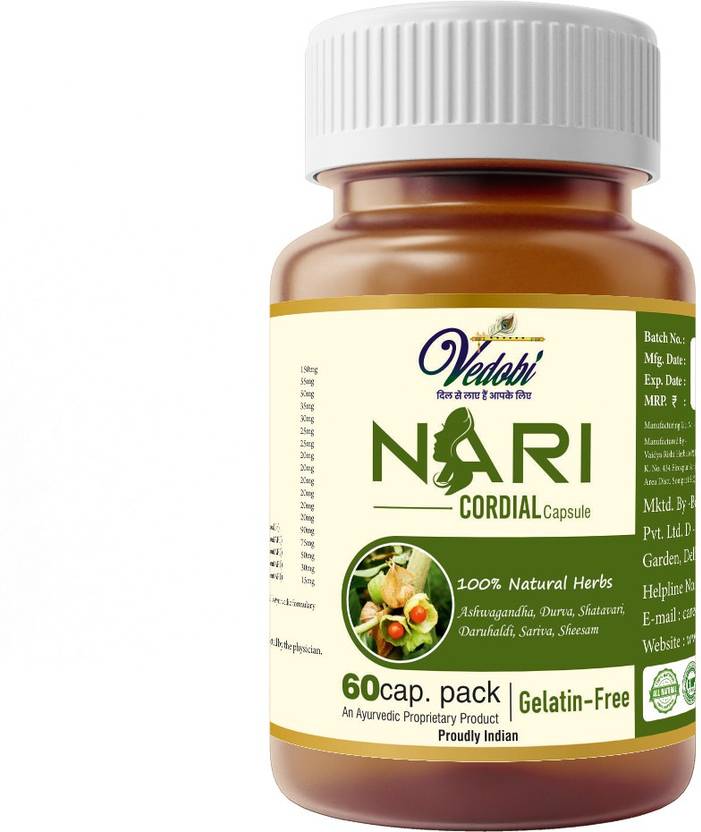 VEDOBI Nari cordial Capsule 60 Pcs |Periods Tablet | Periods Medicine ...