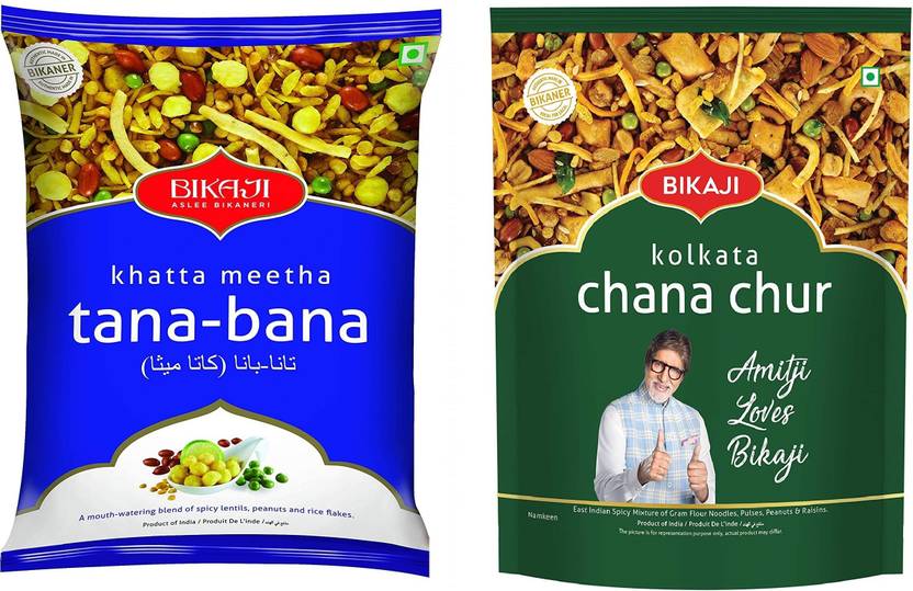 Bikaji Khatta Meetha Tana Bana 400 gm + Kolkata Chana Chur 400 gm Price in India - Buy Bikaji ...
