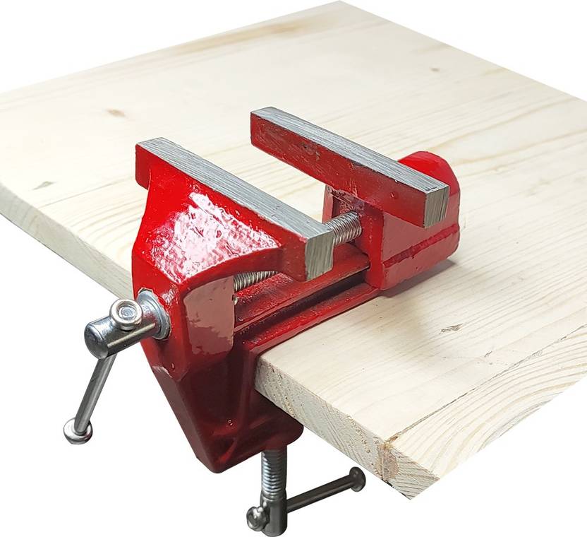 Scorpion Baby Cast Iron Fixed Base Bench Vice with Clamp (75 mm) Multi ...