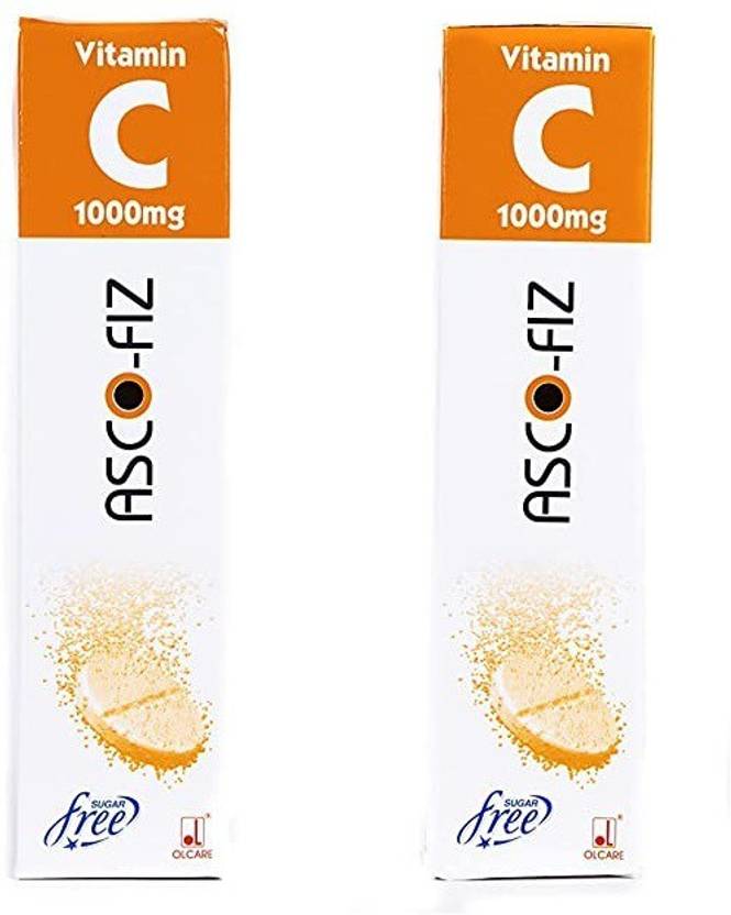 ASCO FIZ TAB Vitamin C Tablet, Immunity Booster, Antioxidant, Orange ...