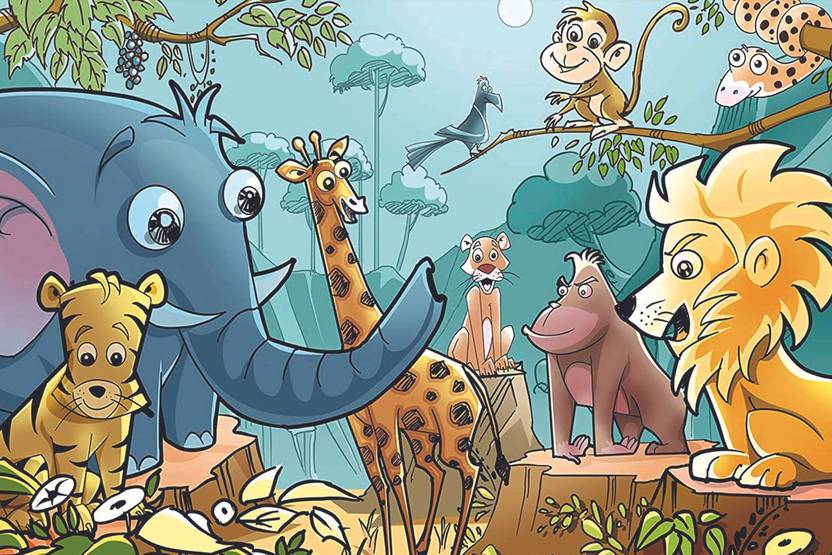 Cartoon Poster|Animals|Poster For Kids Room/Kindergarten/Living Area ...