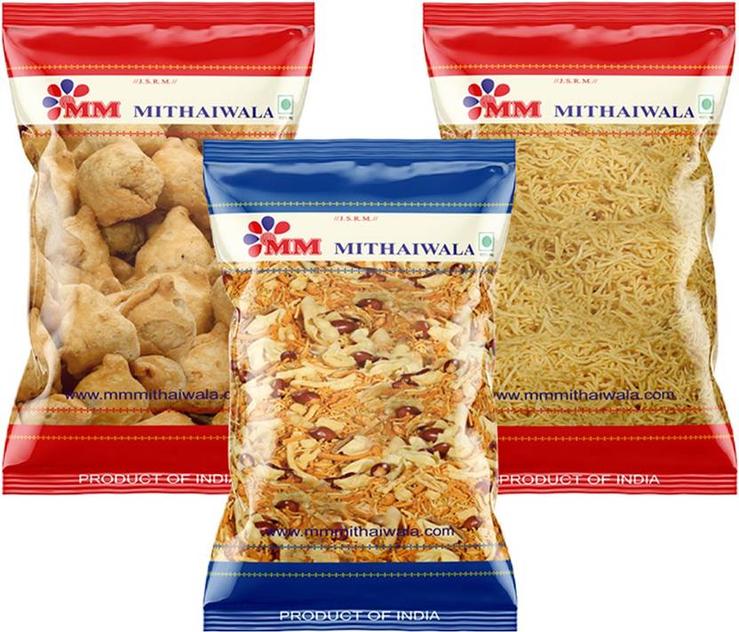 MM Mithaiwala Indian TeaTime Snack Plain Sev 200g, Dry Fruit Samosa ...