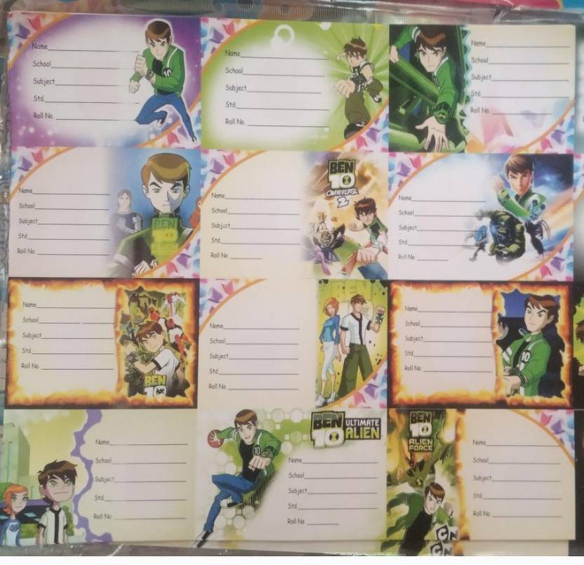 Super Easy Ben 10 Mixed Design Name Slip Note Books Stickers School ...