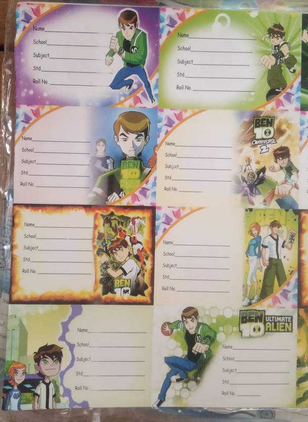 Super Easy 6.33 cm Ben 10 Mixed Design Name Slip Note Books Stickers ...